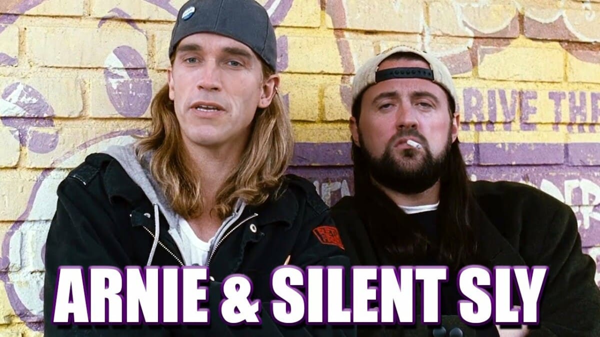 Arnold Schwarzenegger et Sylvester Stallone dans Clerks 2 - E-C